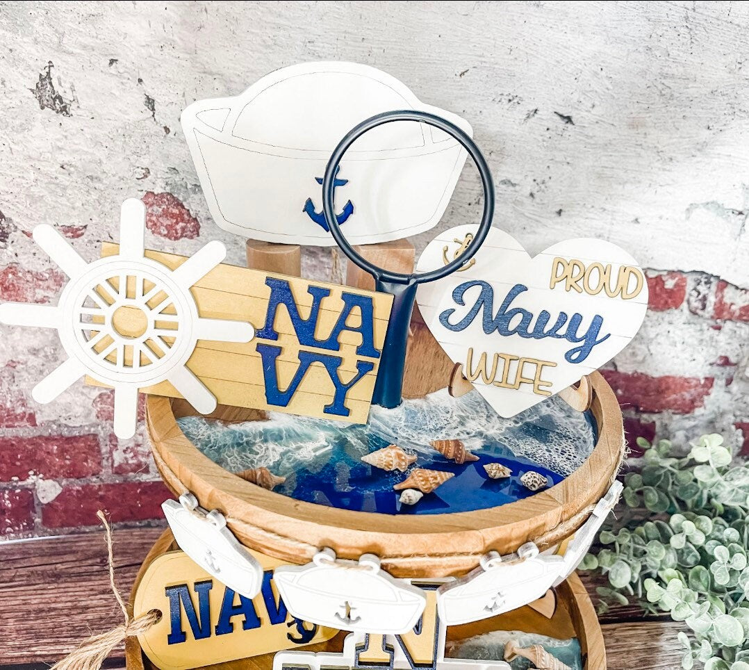 Tier Tray US Navy Decor – Pennino's Perch