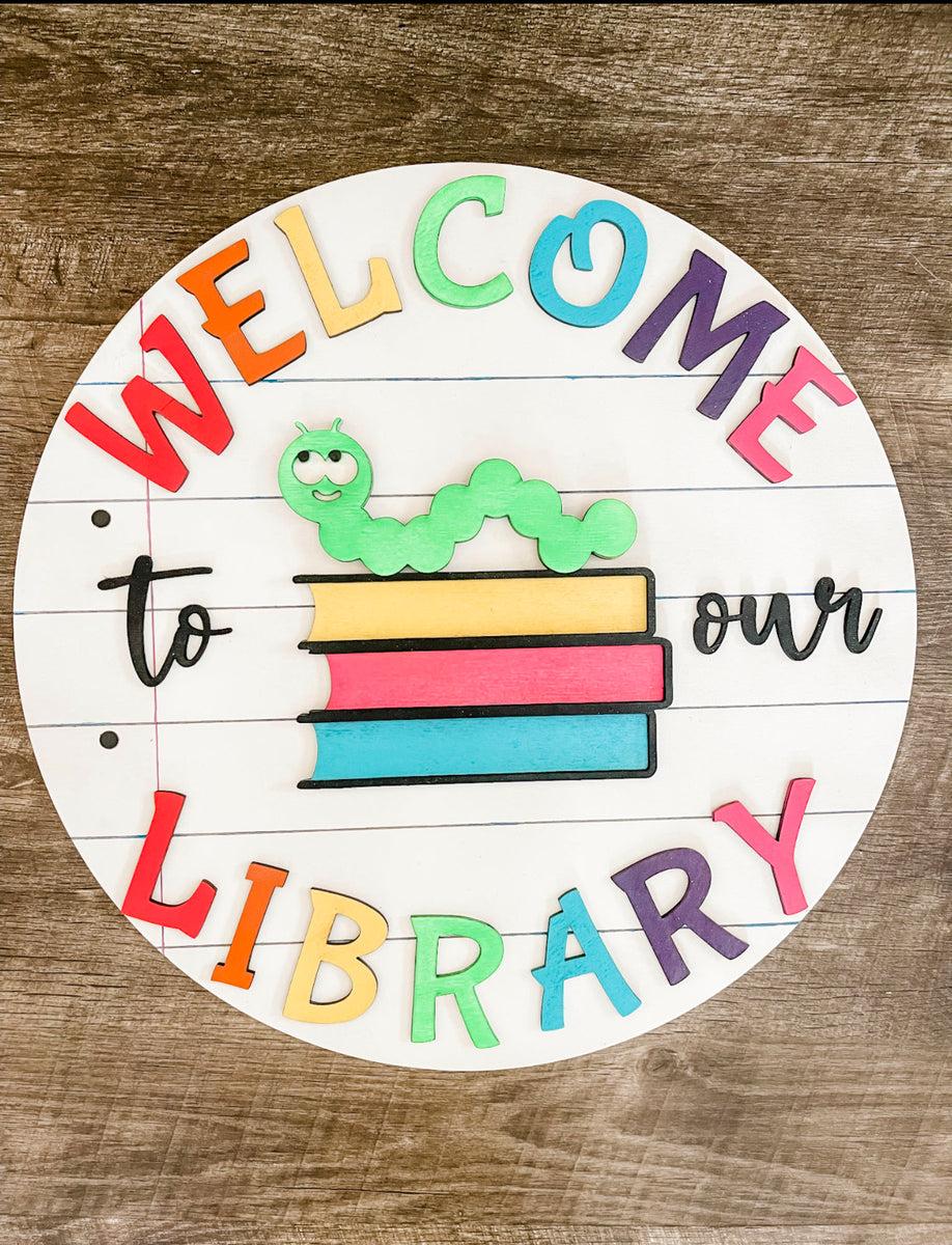 Welcome to our Library Door Sign – Pennino's Perch